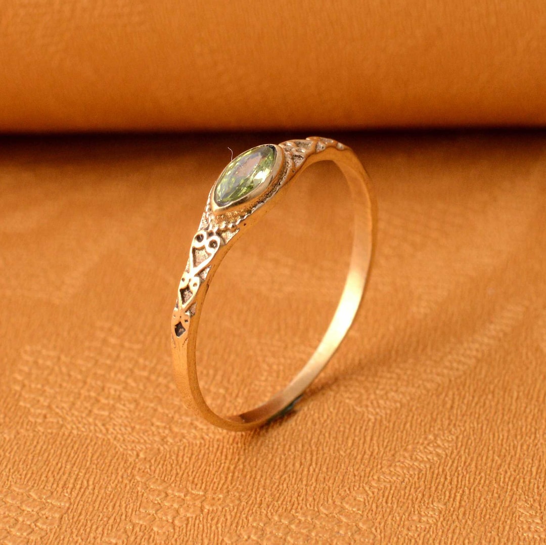 Natural Peridot Ring, Dainty Ring, Marquise Peridot Designer Ring ...