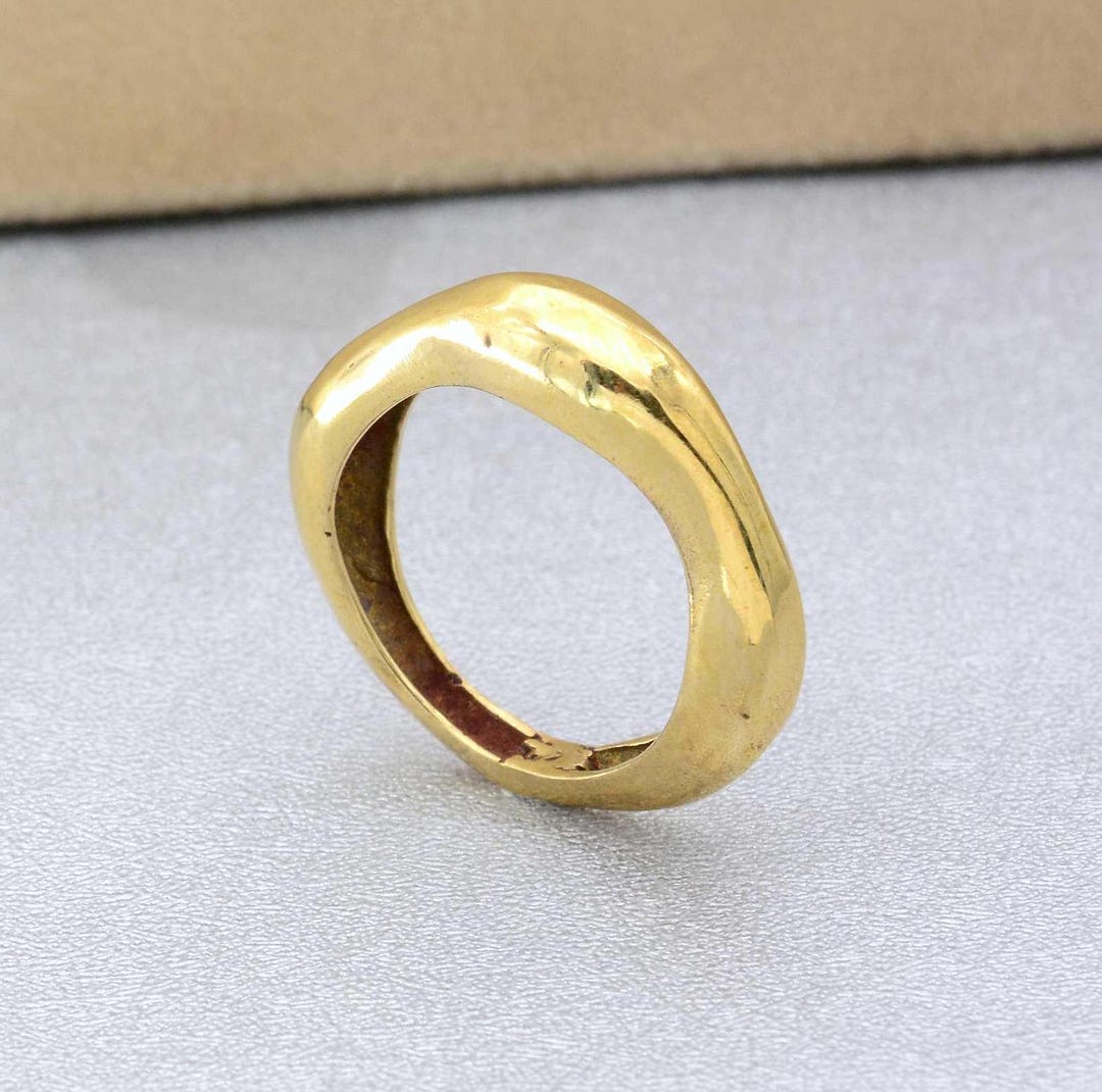 Organic Shapes Ring, Irregular Shapes Ring, Thin Ring, Gold Brass Ring ...