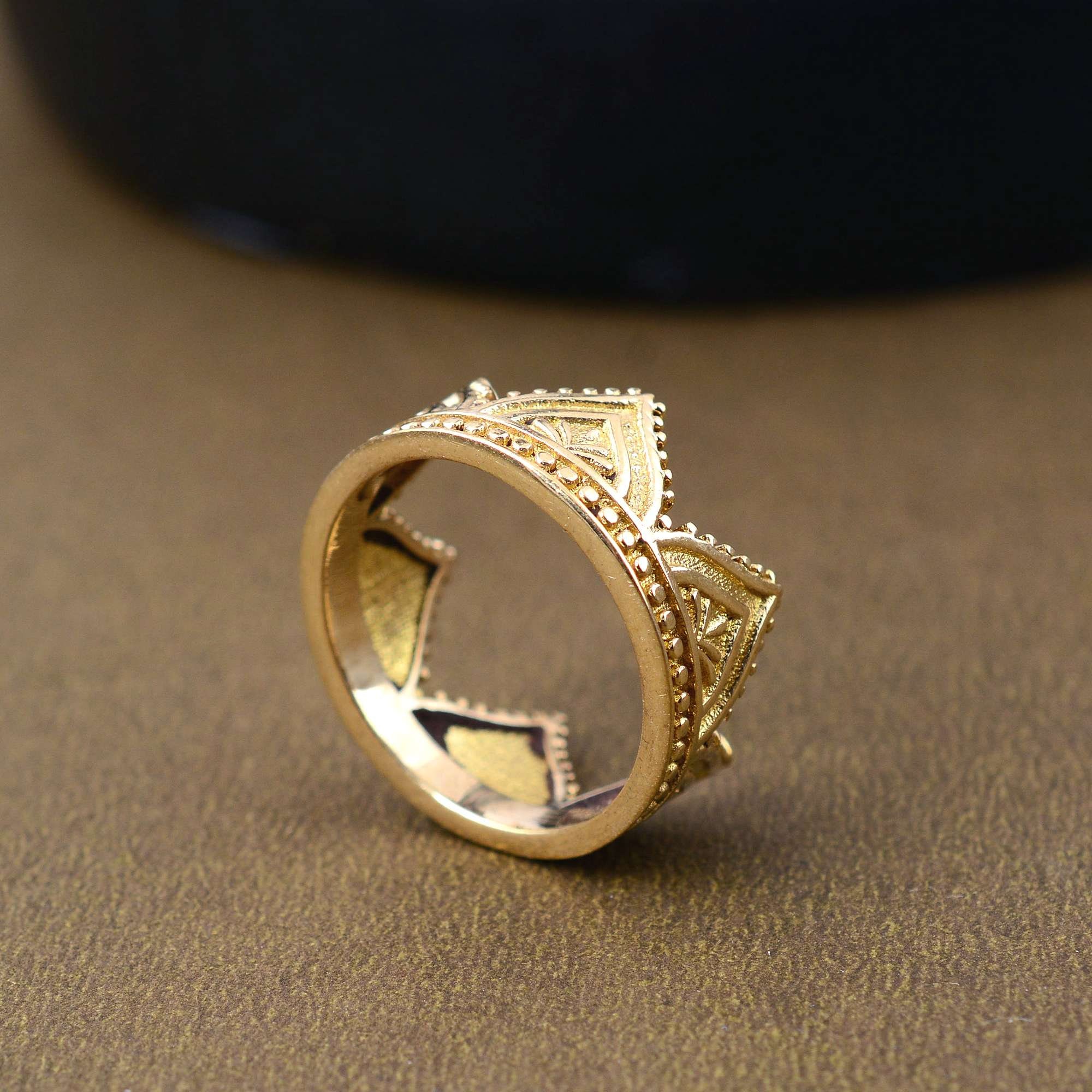 Crown Ring Gold Crown Ring King Ring Engagement Ring Crown - Etsy