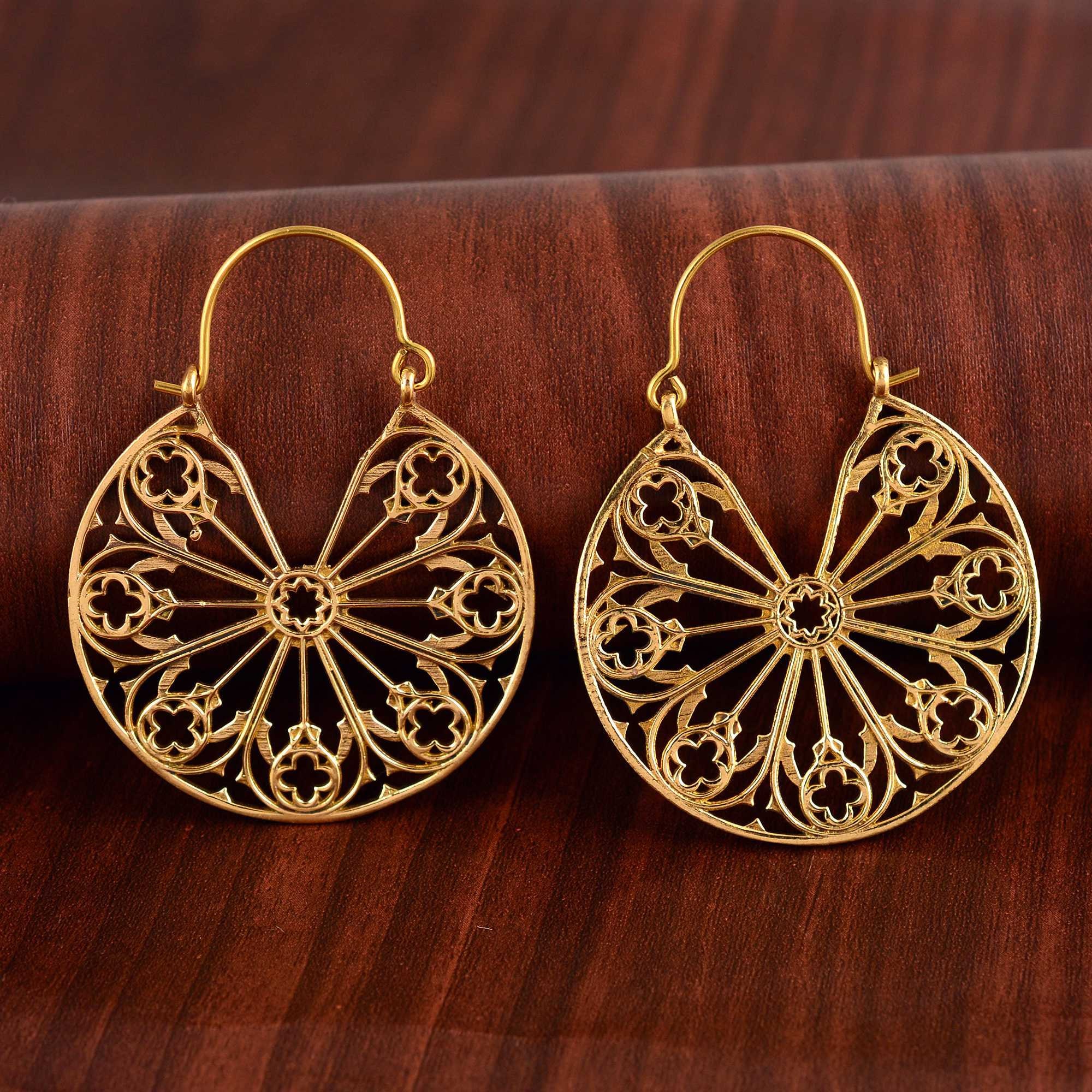 Boho Mandala Hoop Earrings Mandala Earrings Tribal Earrings - Etsy