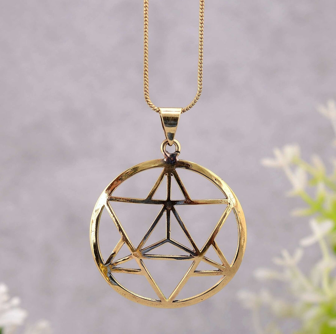 Merkaba Pendant Gold Merkabah Star Sacred Geometry Tetrahedron ...