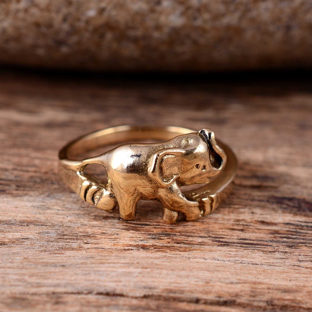 Mini Baby Elephant Stacking Ring, Good Luck Ring, Animal Lover Ring in ...
