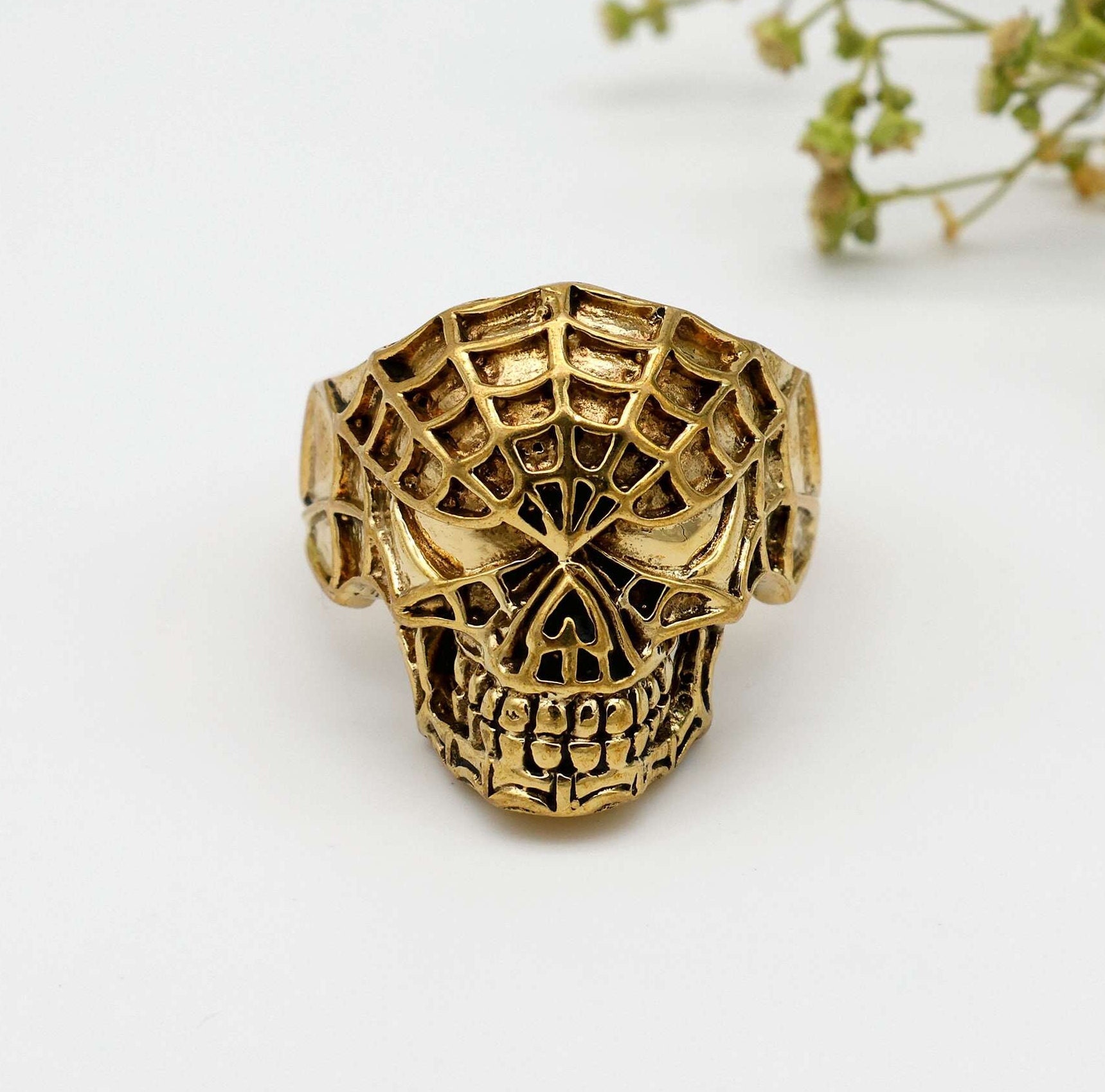 Spider-man Skull Ring: Gothic Biker Jewelry - Etsy