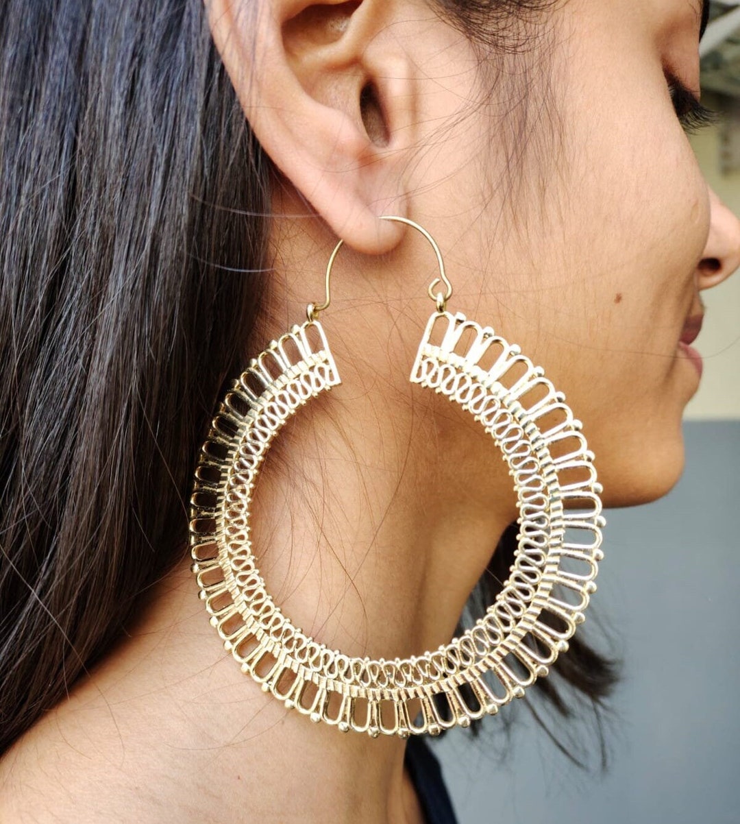 Gold Hoop Earrings, Large Big Hoop Earring, Circle Earrings, Statement ...