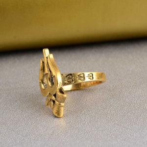 Om Shiv Trishul Ring, Brass Ring, Ohm Ring, Dainty Ring, Handmade Ring ...