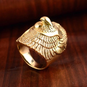 Gold Eagle Ring, Mens Eagle Ring, Mens Native American Rings, Gothic ...