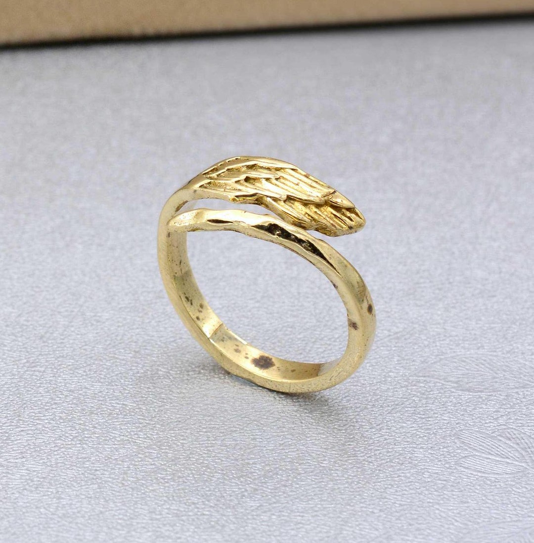 Angel Wing Ring, Guardian Angel Ring, Couple Ring, Adjustable Ring ...