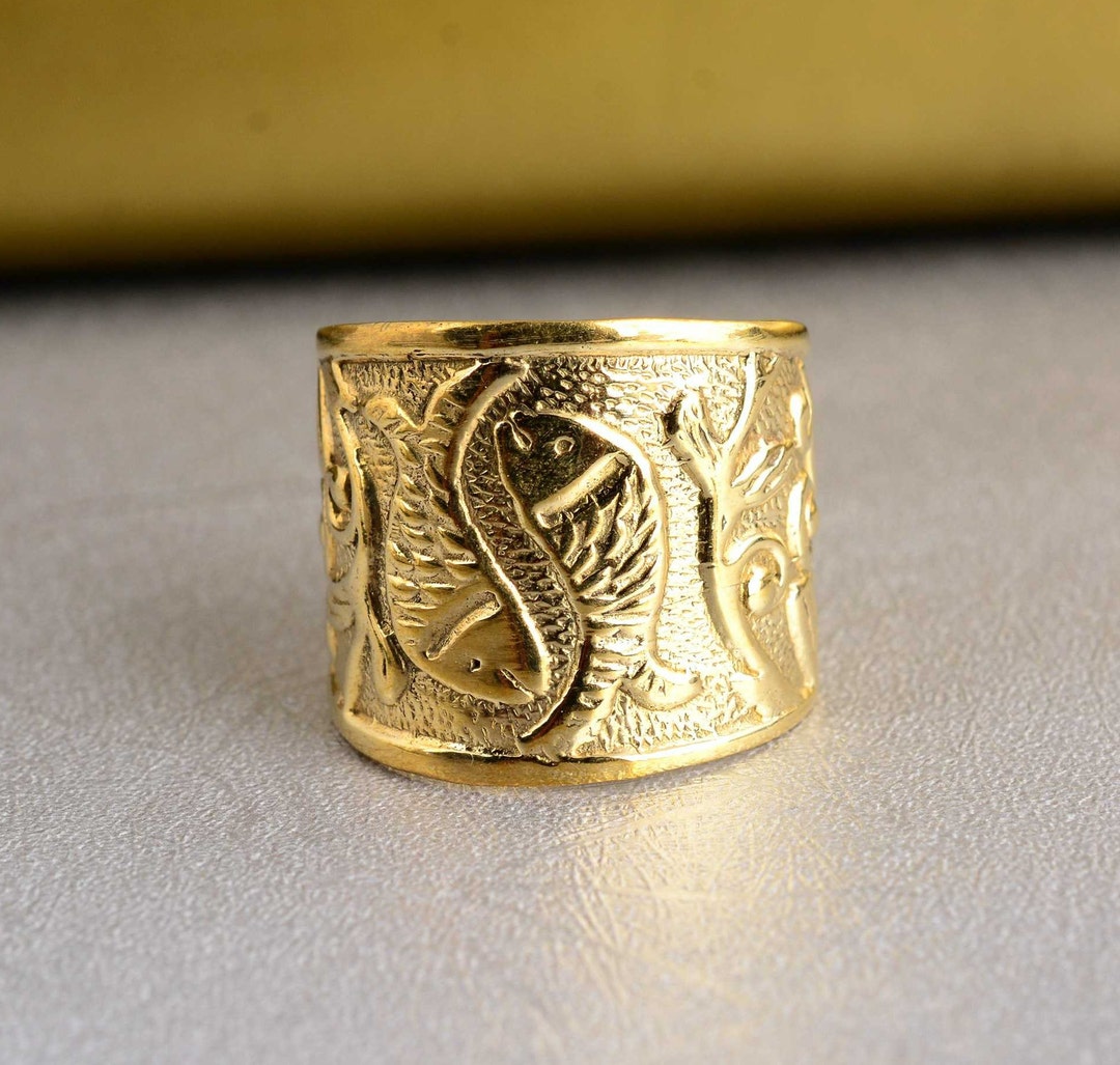 Koi Fish Ring for Man, Japanese Adjustable Jewelry, Open Band Rings for ...