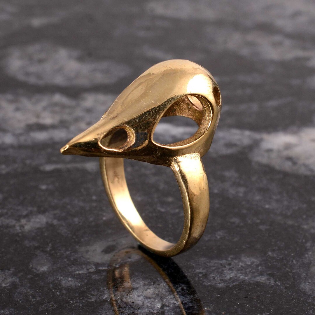 Raven Skull Ring, Viking Crow Head Ring, Raven Head Ring, Nordic Bird ...