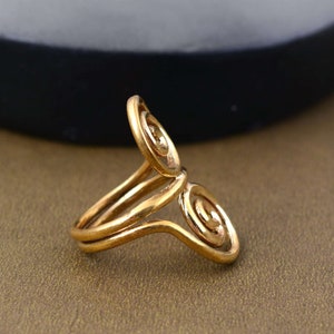 Spiral Ring, Double Coil Spiral Ring, Rings, Gift for Her, Brass Spiral ...