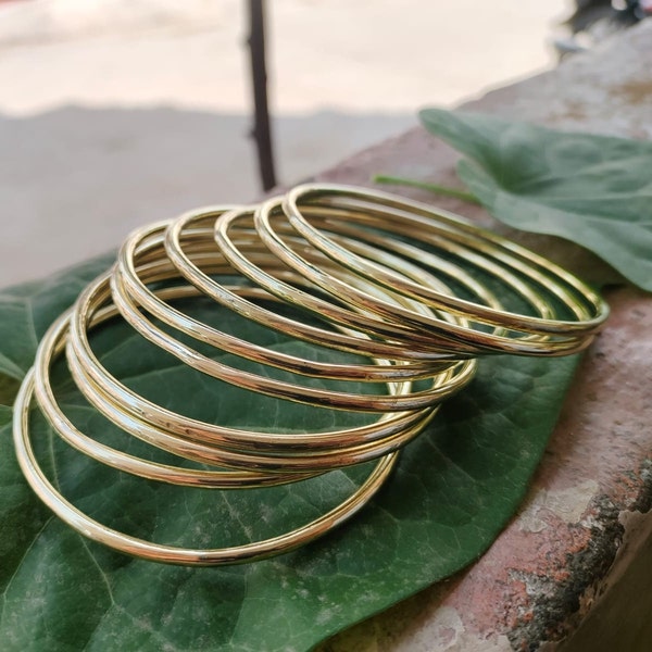 Thin Gold Bangle - Etsy