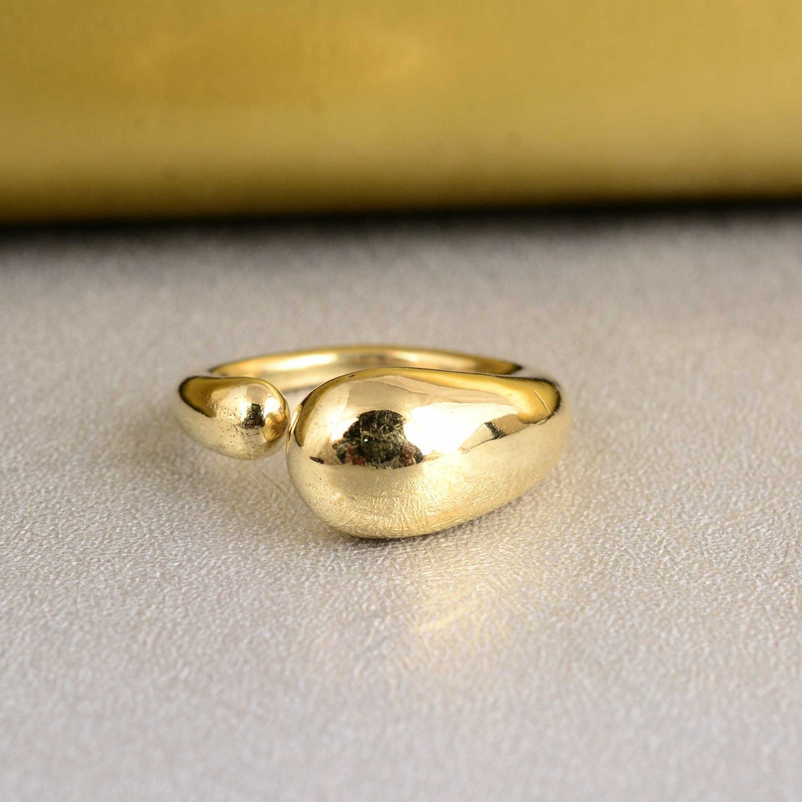 Gold Bold Dome Open Ring: Chunky Wrap Ring for Women - Etsy