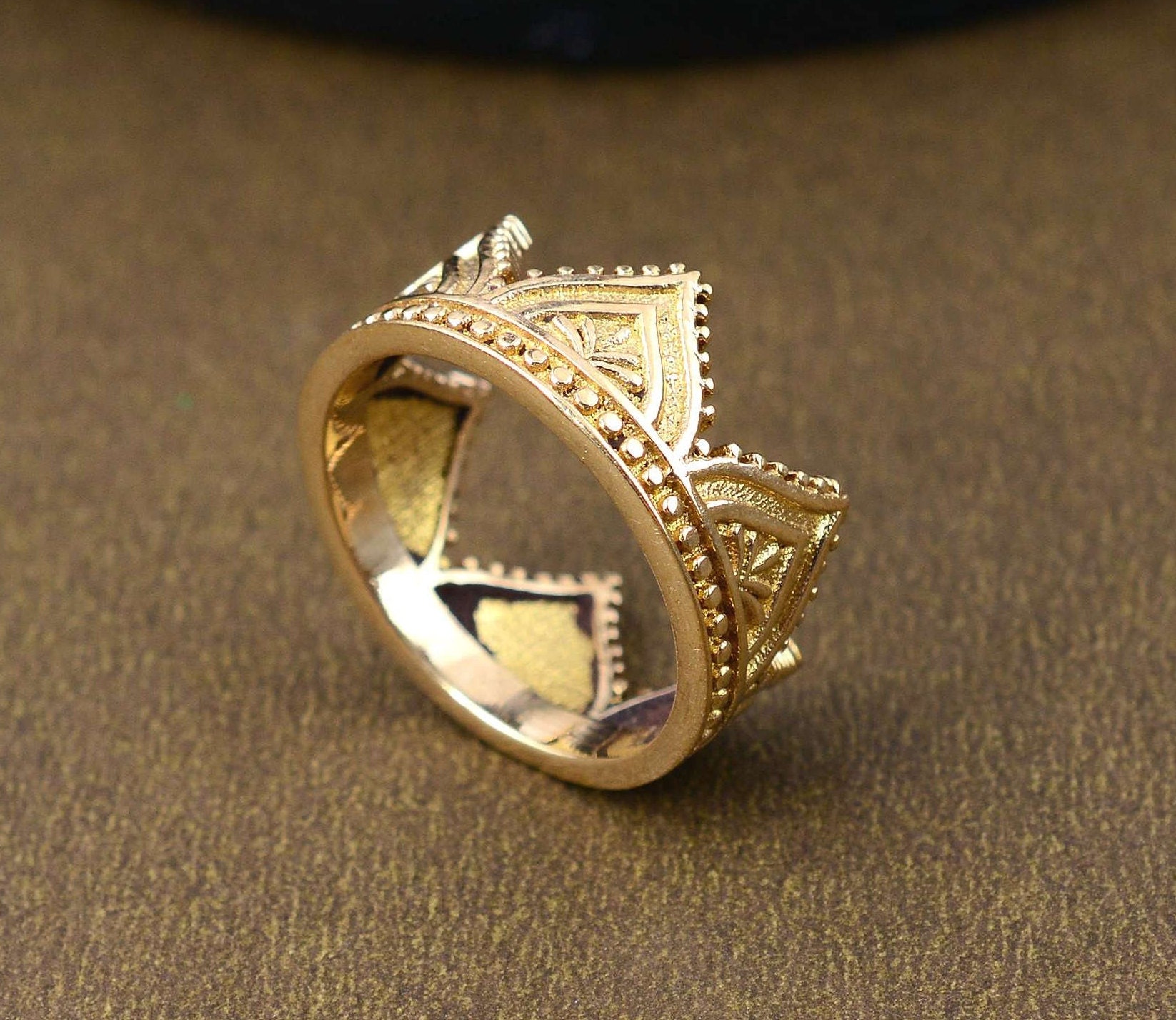 Crown Ring Gold Crown Ring King Ring Engagement Ring Crown - Etsy