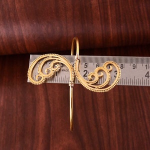 Gold Upper Arm Cuff Adjustable Ethnic Spirals Armlet Bracelet Eternity ...