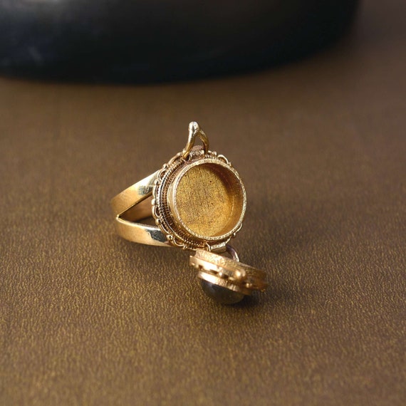 Labradorite Poison Ring Secret Box Ring Brass Ring Pill Box - Etsy