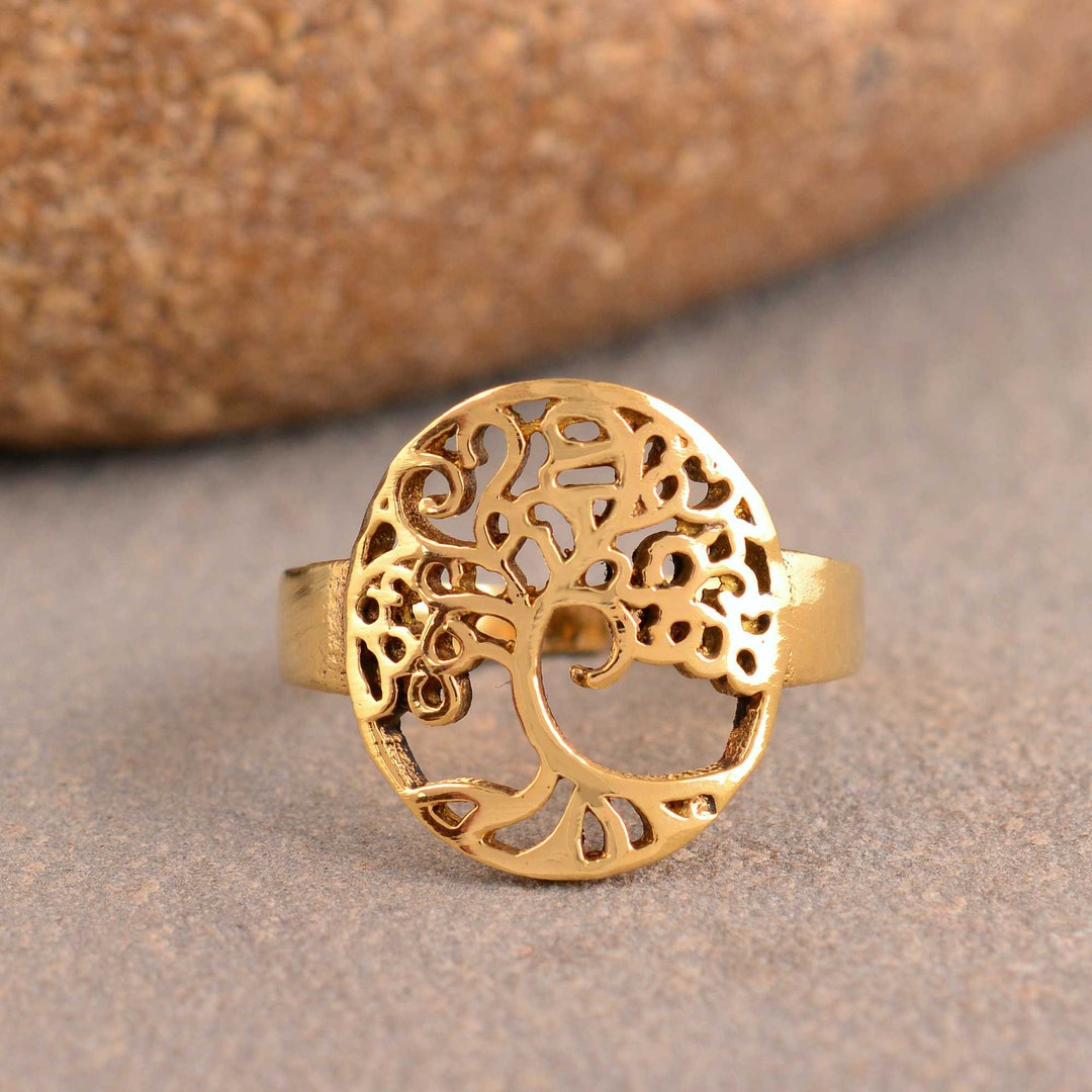 Tree of Life Ring, Gold Tree Ring, Gold Tree of Life Ring, Family Ring ...