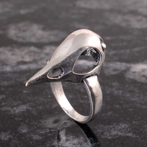 Raven Skull Ring, Viking Crow Head Ring, Raven Head Ring, Nordic Bird ...