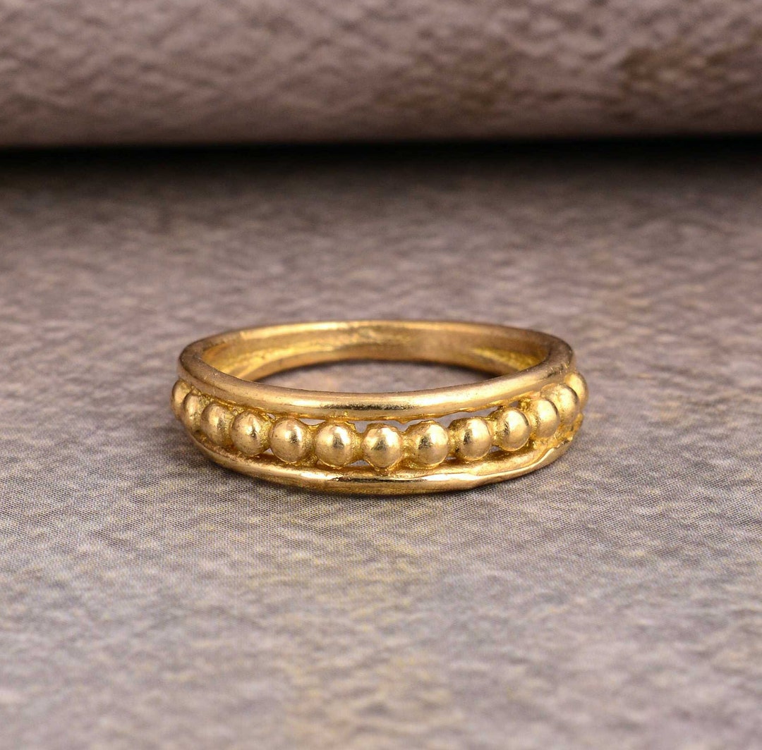 Gold Dot Ring, Rings for Women, Simple Beaded Band Ring, Dainty ...