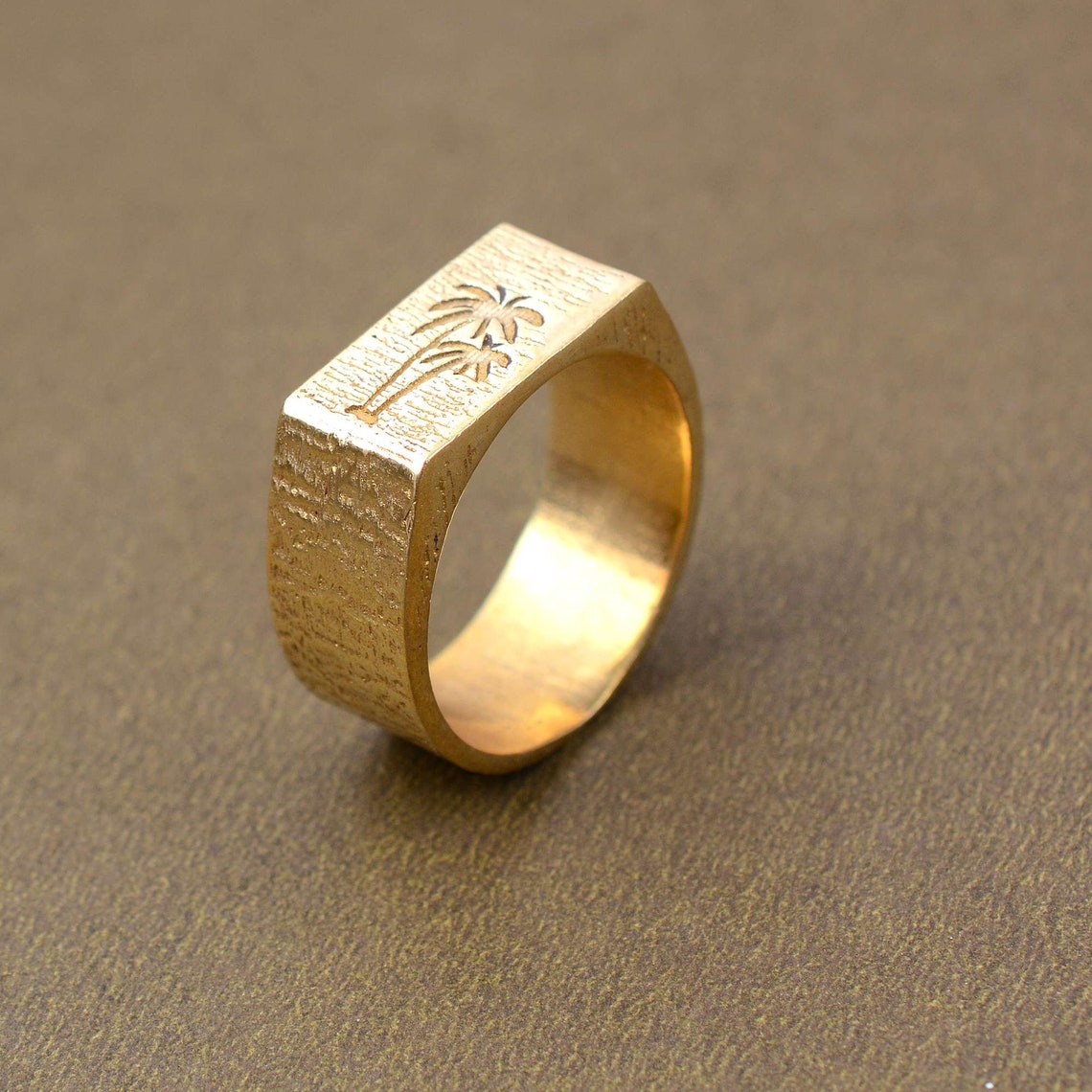 Palm Tree Ring Tropical Ring Palm Tree Jewelry Signet Ring | Etsy