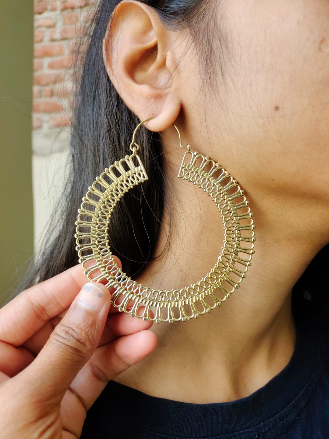 Gold Hoop Earrings, Large Big Hoop Earring, Circle Earrings, Statement ...