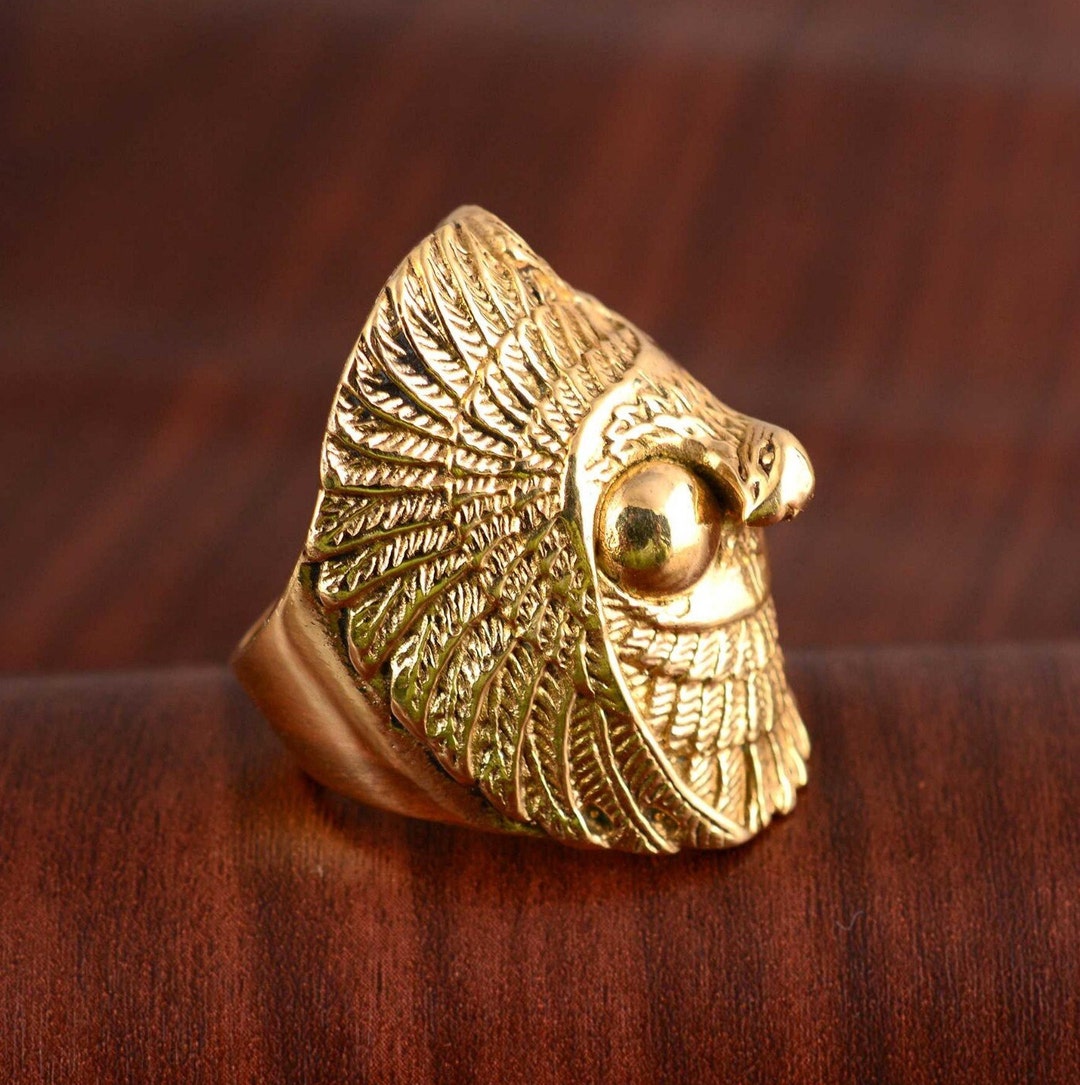 Gold Eagle Ring, Mens Eagle Ring, Mens Native American Rings, Gothic ...