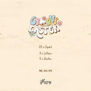 Groovy Retro Easter Huge Sublimation Bundle, Cute Clipart Pack, and T ...