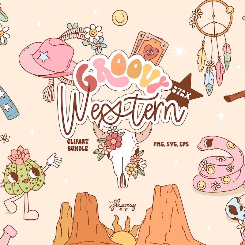 Western Retro Svg - Etsy