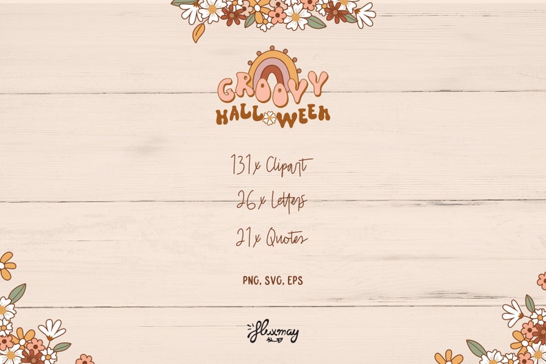 Retro Groovy Halloween Clipart Bundle: SVG, PNG, Vector Set - Etsy