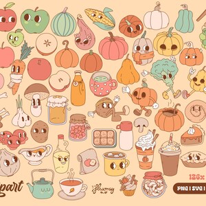 Groovy Retro Thanksgiving Day Clipart Bundle, Groovy Retro Fall ...