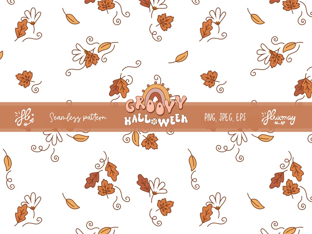 Groovy Retro Halloween Seamless Pattern: Wizard & Witch Digital Paper ...