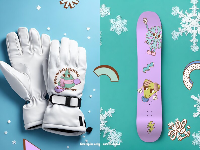 Retro Winter Sports Clipart Bundle, Groovy Retro Characters, Vector ...