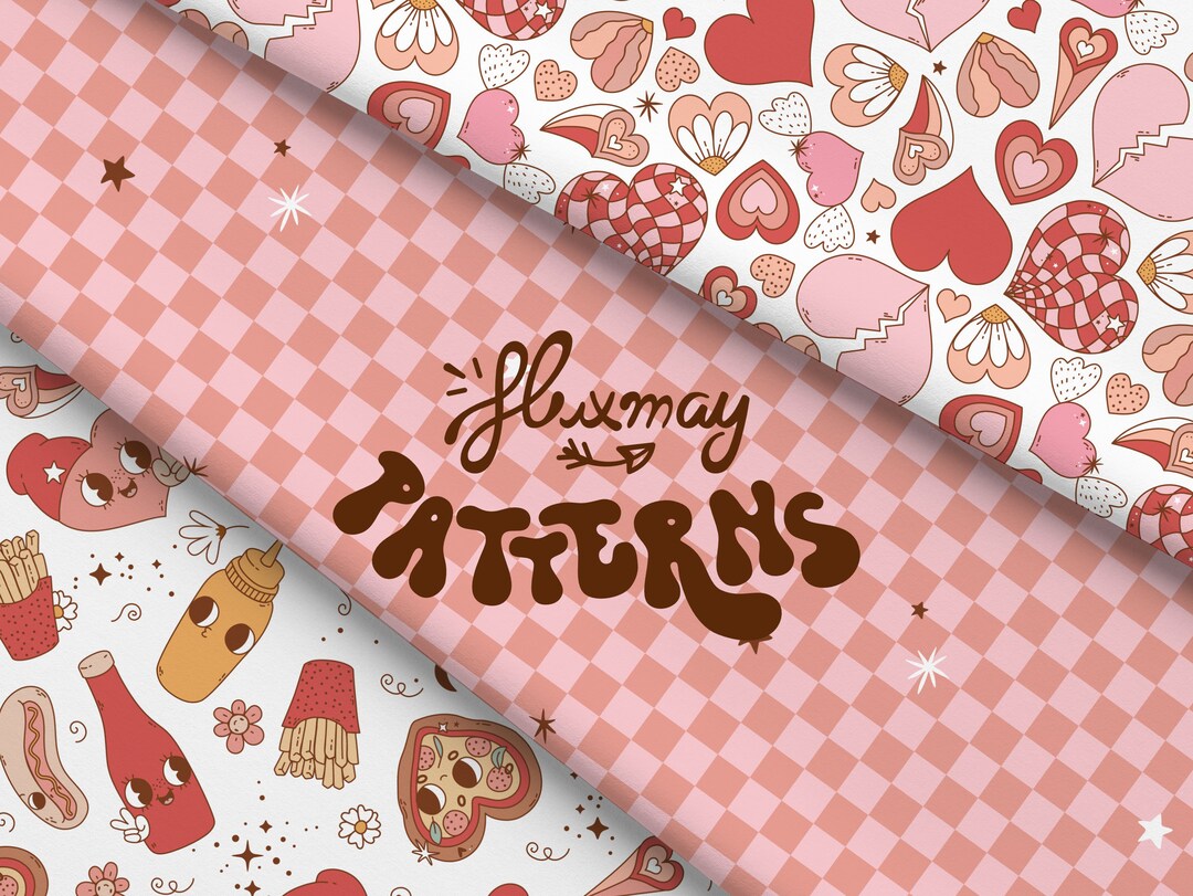Heart Seamless Repeat Pattern for Fabric Sublimation｜groovy Valentines ...