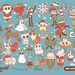 Retro Christmas Clipart Bundle, Groovy Retro Characters, Vector ...