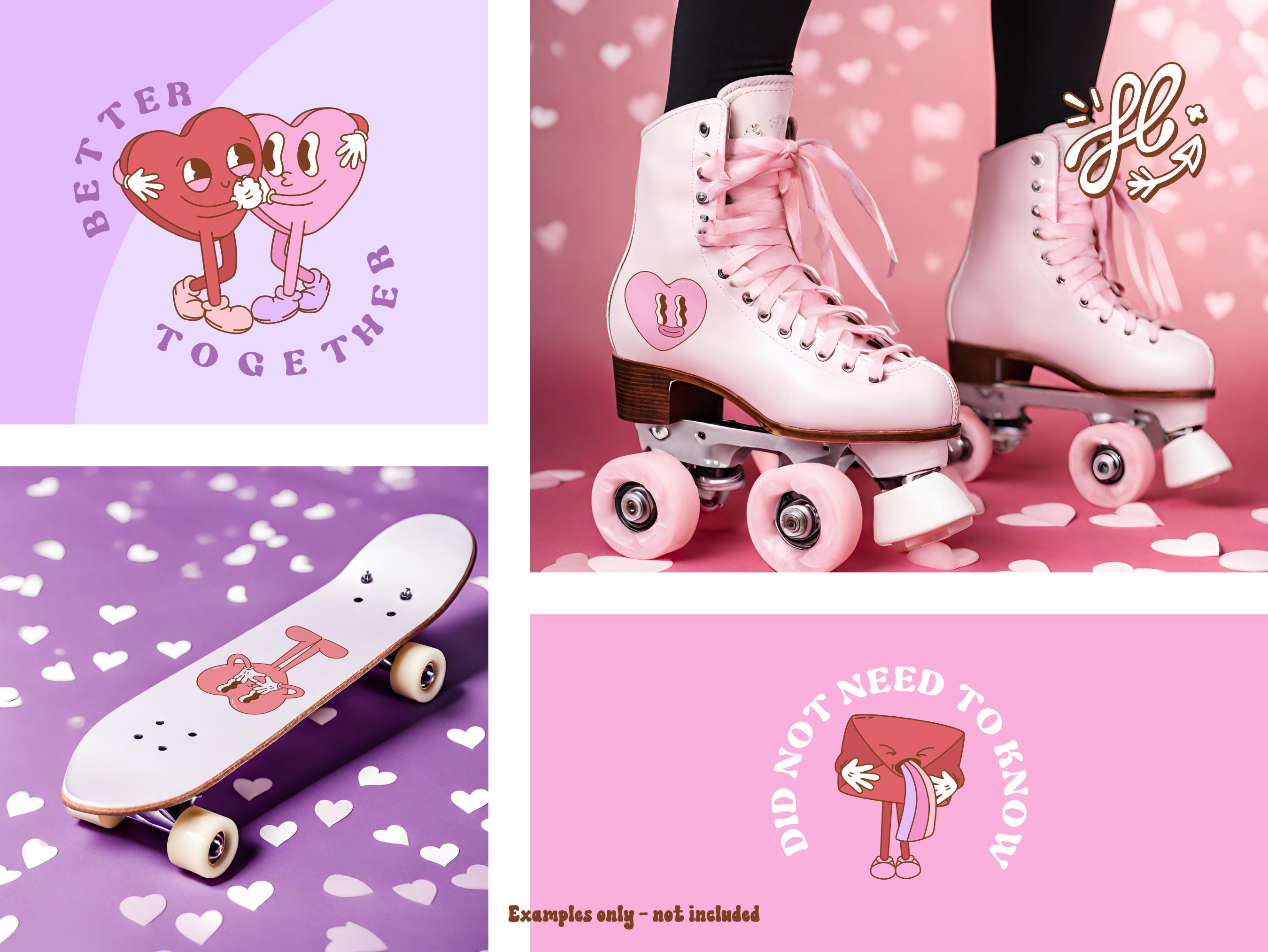 Retro Valentine's Day Clipart Bundle, Groovy Fun Romantic Characters ...