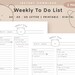 Weekly to Do List Printable, Weekly Checklist, Weekly Agenda, Weekly ...