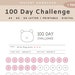 100 Day Challenge Tracker Printable, Goal Setting, Progress Tracker ...