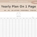 Year Planner on 1 Page, Year at a Glance, Year Tracker, Year at a ...