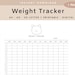 365 Day Weight Tracker Printable, Weight Loss Journal, Daily Weight ...