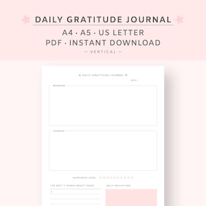 Daily Gratitude Journal Template | Gratitude Printable | Gratitude ...