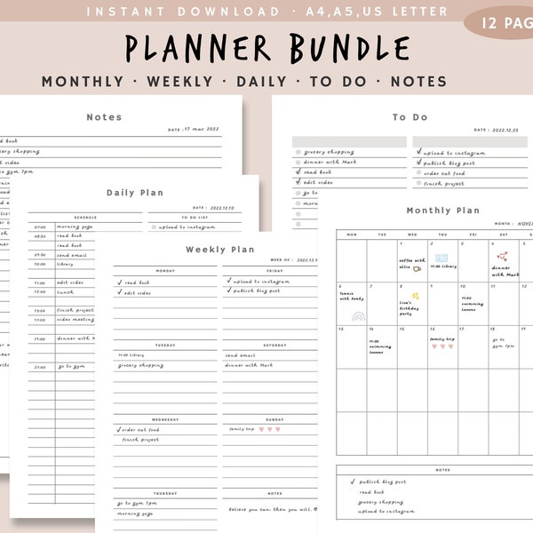 Planner Bundle - Etsy