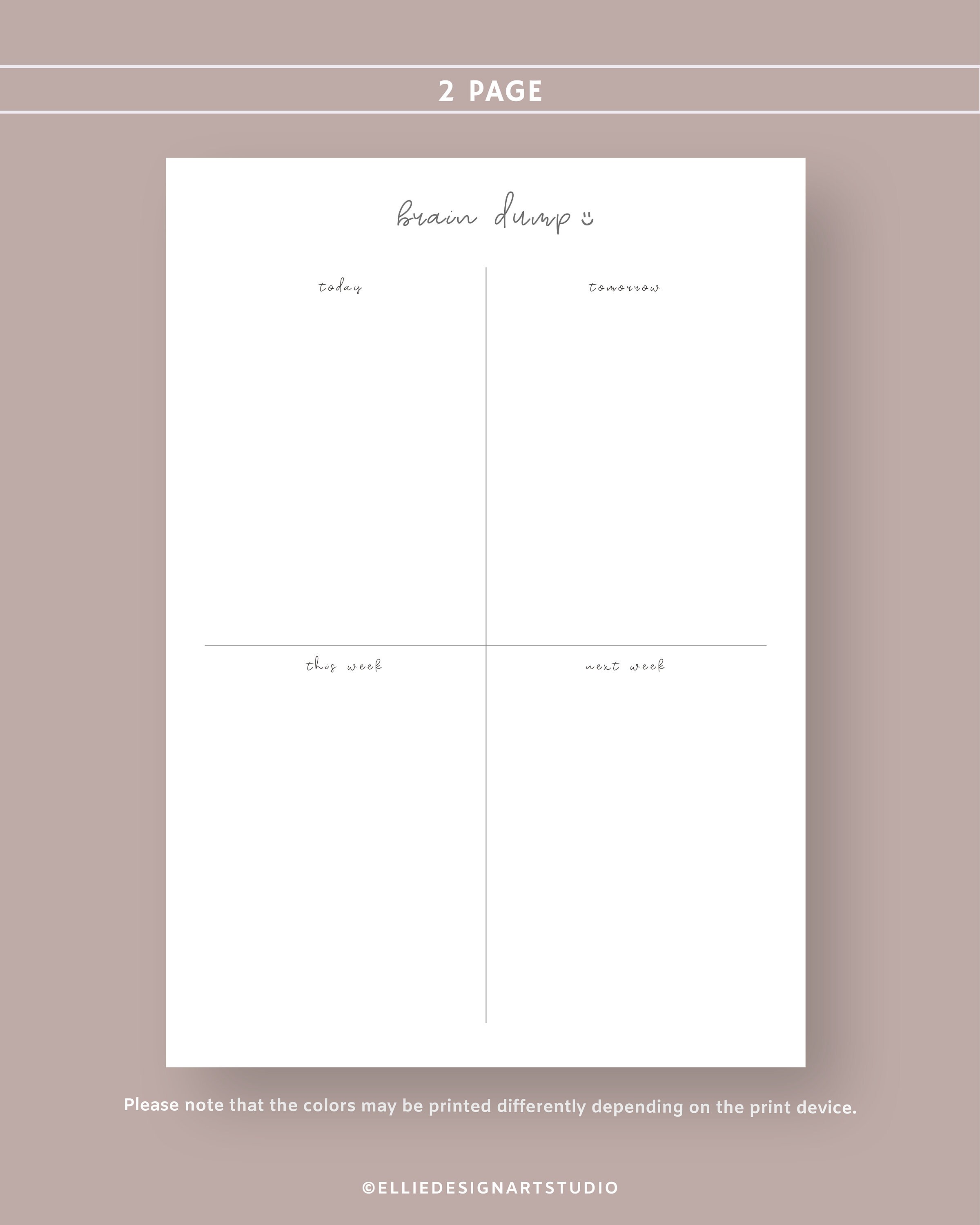 Brain Dump Bundle Printable | Brain Dump Template | Brain Dump Page ...