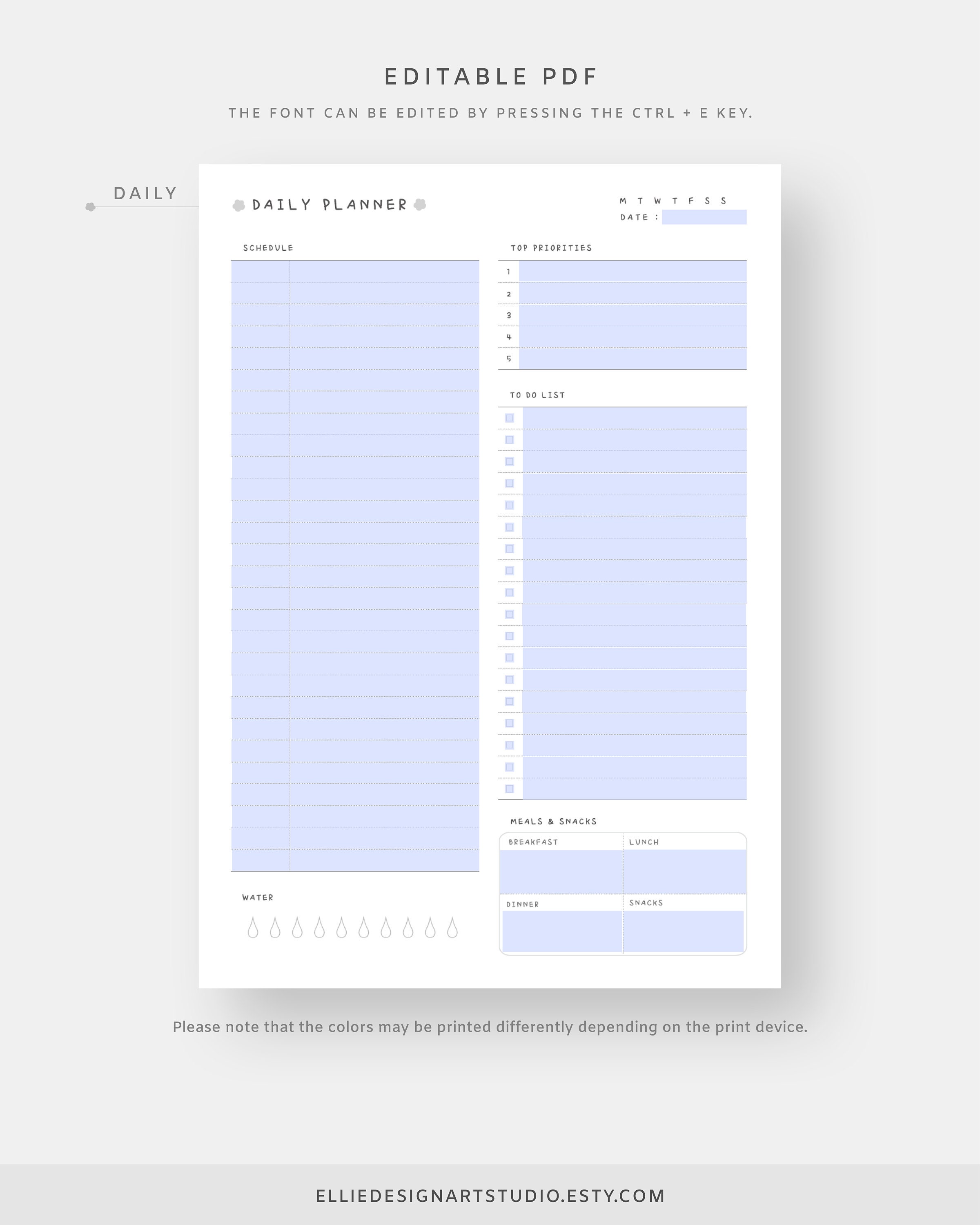 Editable Planner Bundle | Monthly, Weekly, Daily | Undated Planner ...
