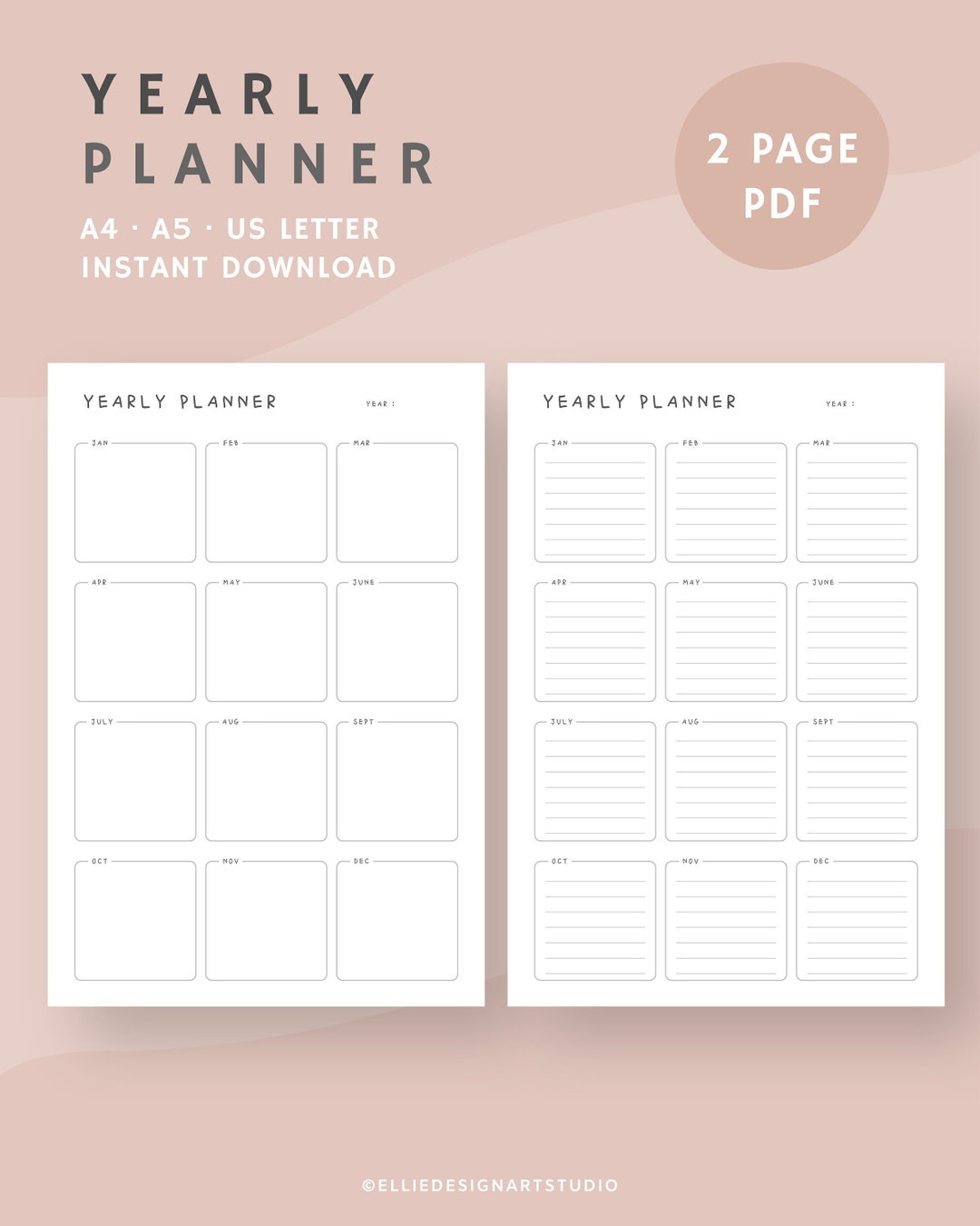 Yearly Goals Planner Printable | Goal Planning | Goal Setting Worksheet ...
