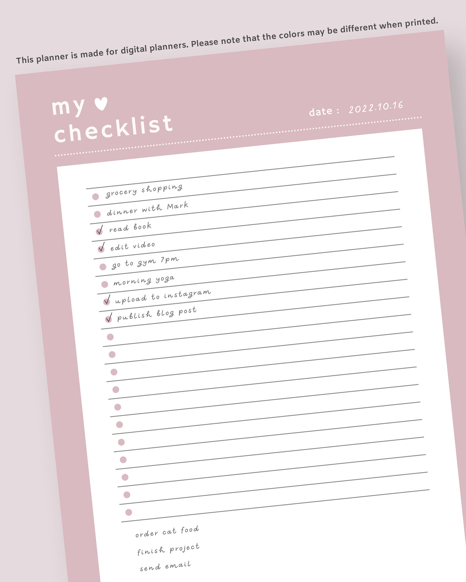 Digital Simple Tasks List Template Minimalist to Do List to Do Lists to ...