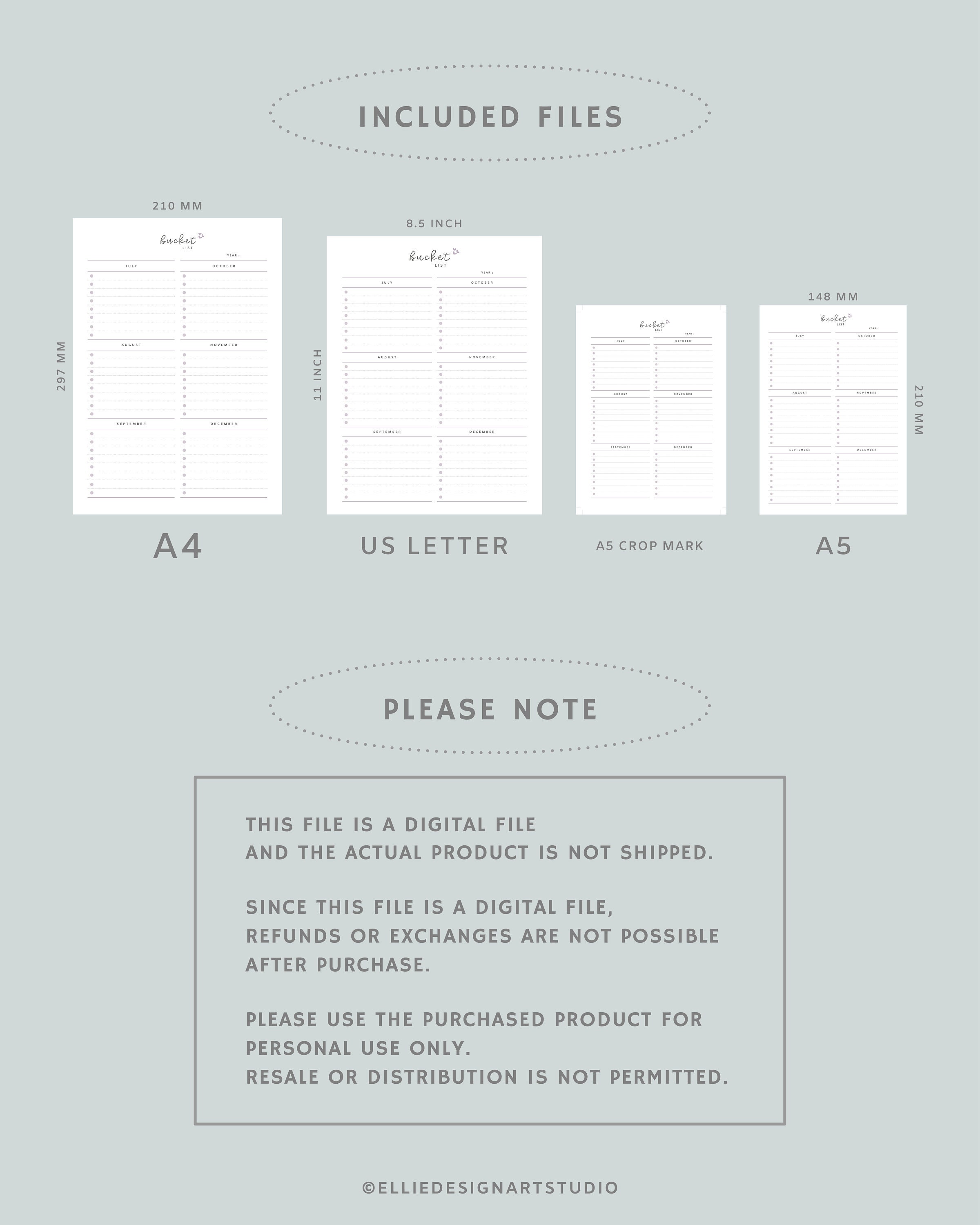 Digital Bucket List, iPad and Goodnotes, Bucket List Template, Life ...