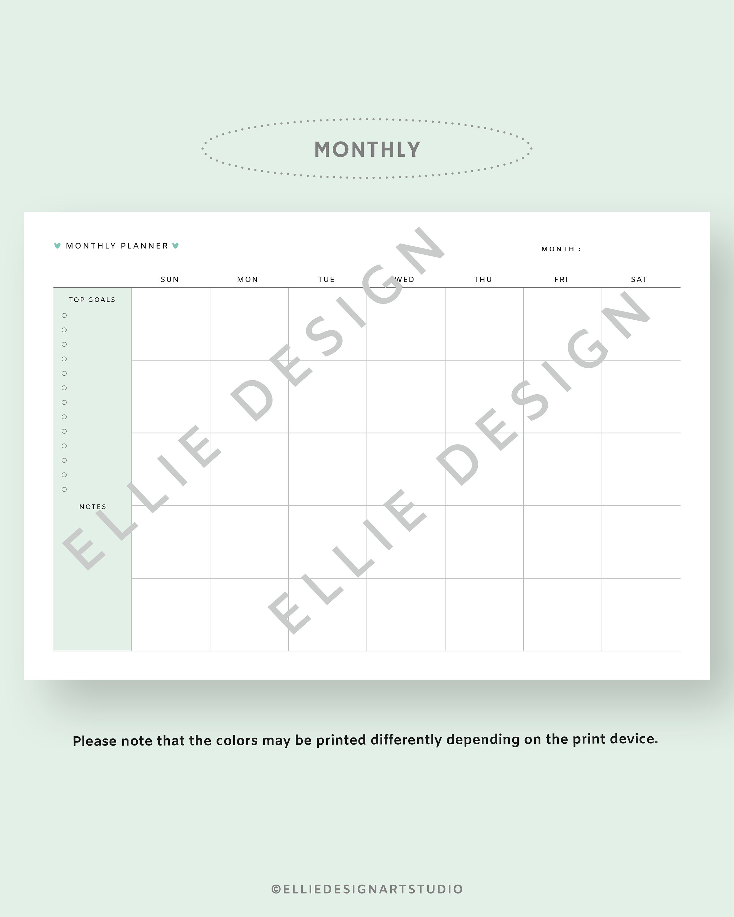Landscape Planner Bundle Printable, Weekly Planner, Monthly Planner ...