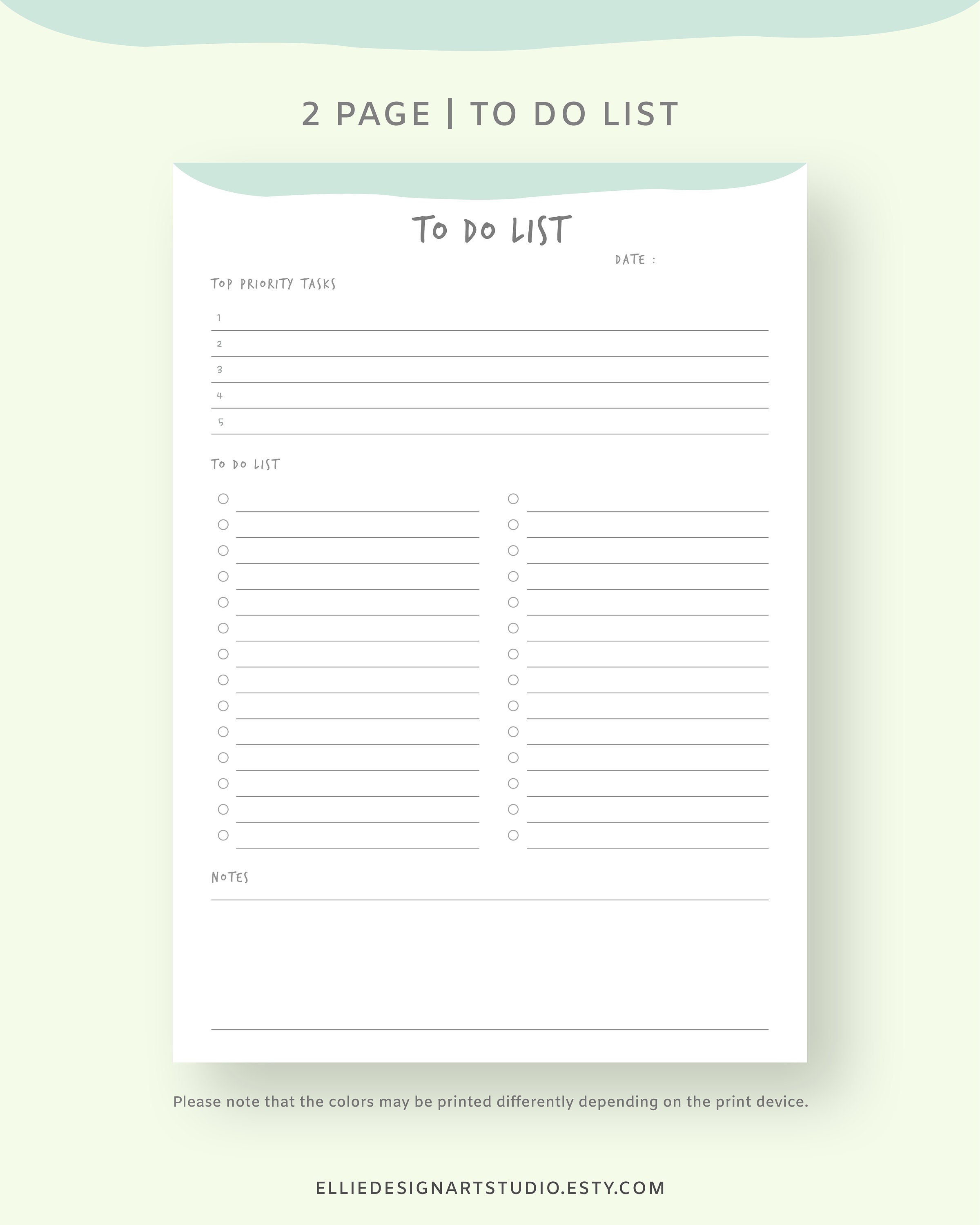 To Do Lists Set to Do List Planner Page Printable to Do - Etsy