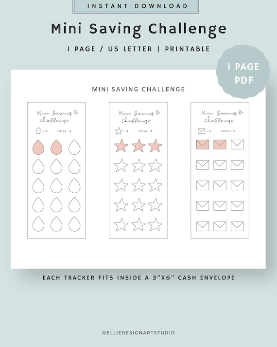 Mini Savings Challenge Printable Savings Challenge Tracker - Etsy