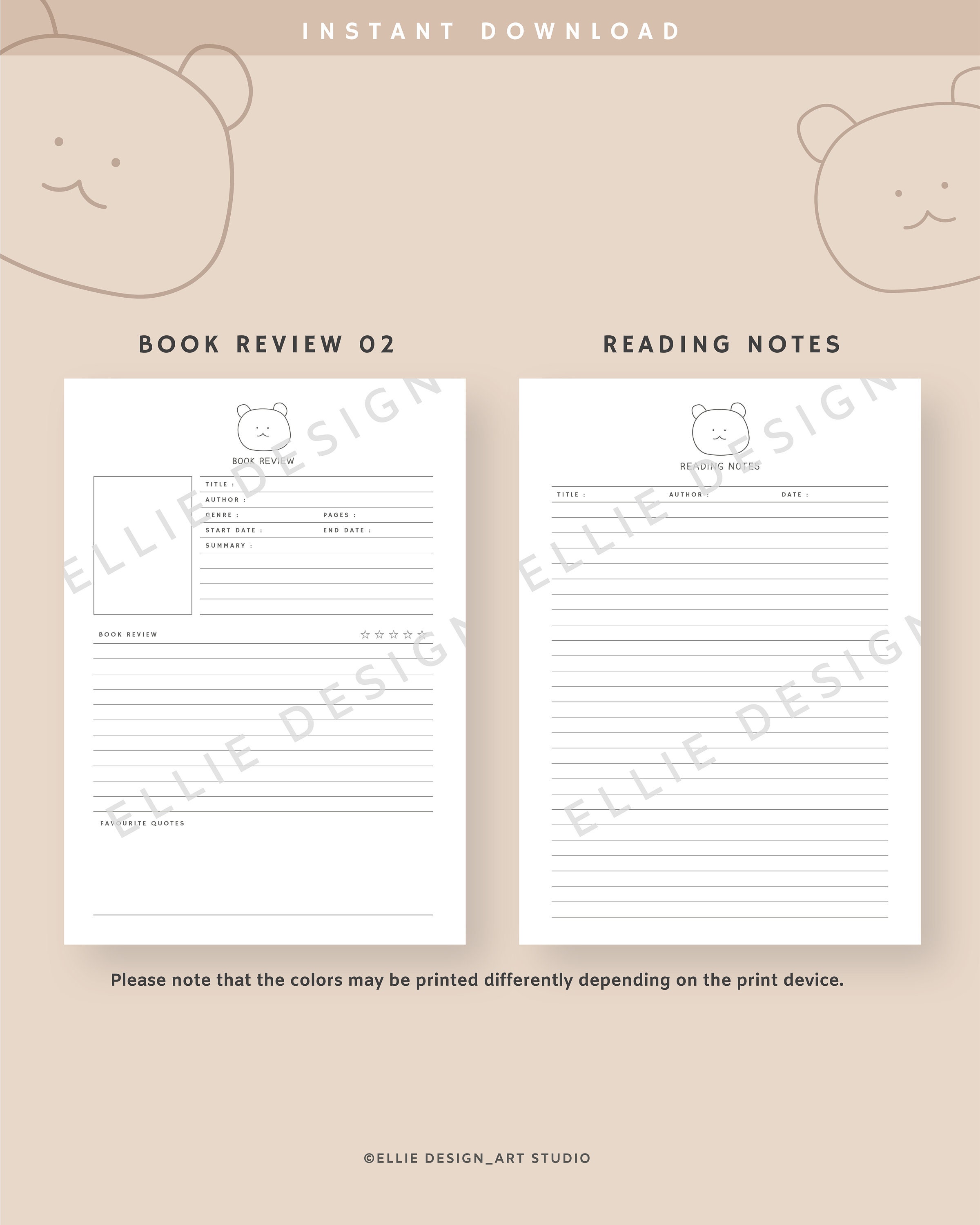 Book Review Page Printable, Books to Read Lis, Reading Tracker, Reading ...