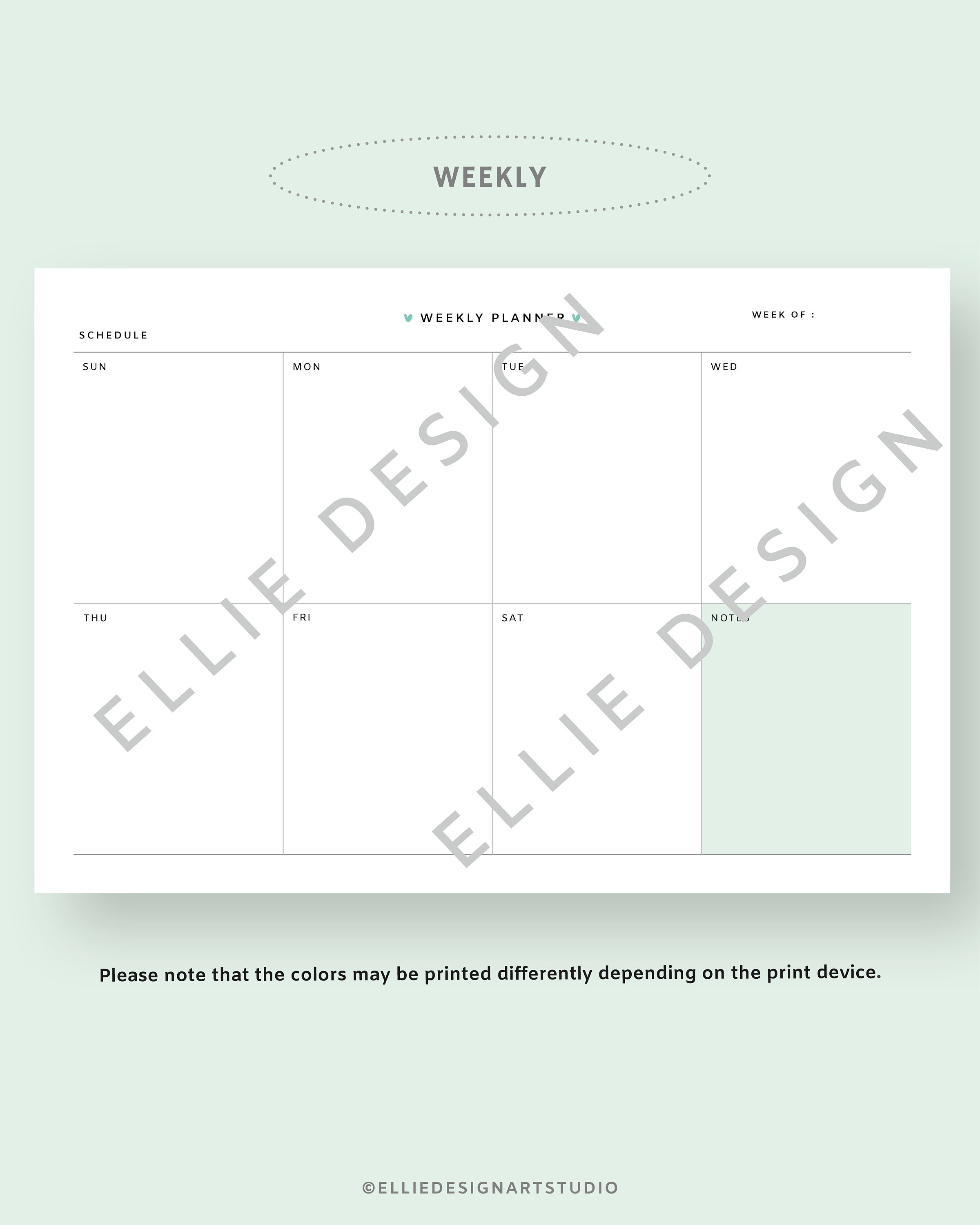 Landscape Planner Bundle Printable, Weekly Planner, Monthly Planner ...
